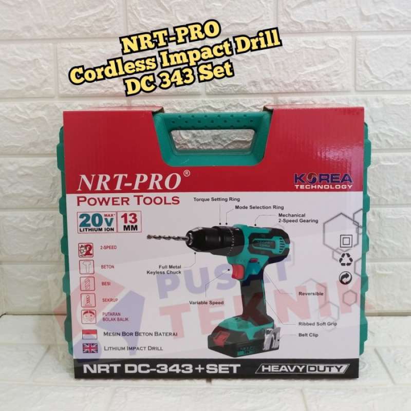 Promo BOR BATERAI / CORDLESS DRIL / IMPACT DRILL PORTABLE NRT PRO DC ...