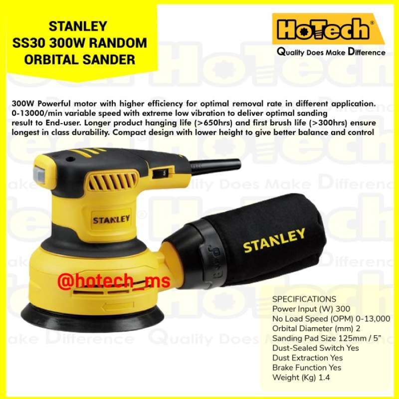 Promo STANLEY |300W RANDOM ORBITAL SANDER|SS30 ORBITAL SANDER Diskon 14 ...