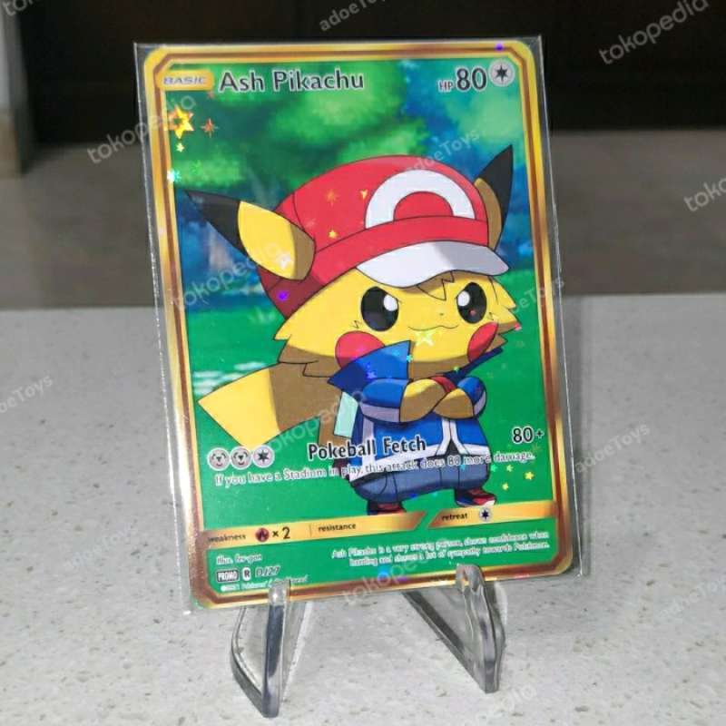 Promo ASH PIKACHU Kartu Pokemon Holo Custom no shf greninja m ex vmax ...