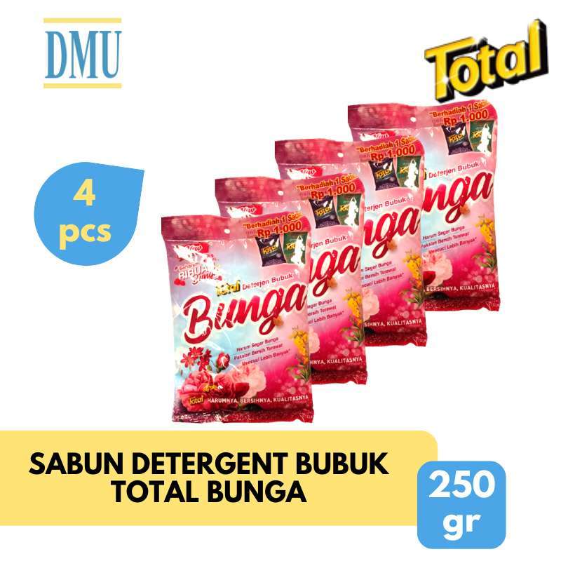 Promo Total Bunga Detergent Bubuk [250 g] Isi 4 Pcs Diskon 19% di ...