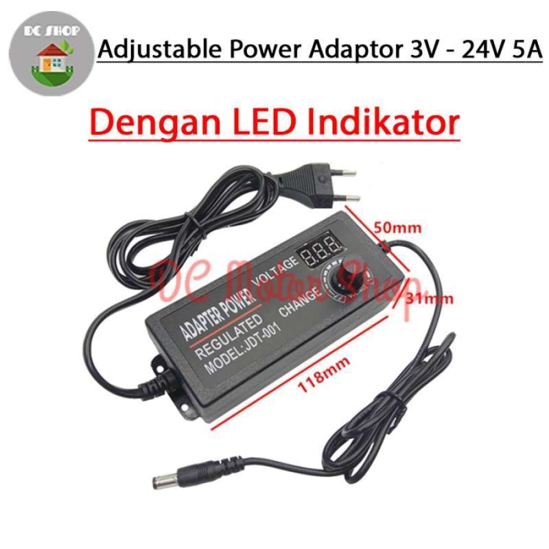 Promo Adjustable Adaptor 3-24v Dc 5a Power Supply Dengan Display ...
