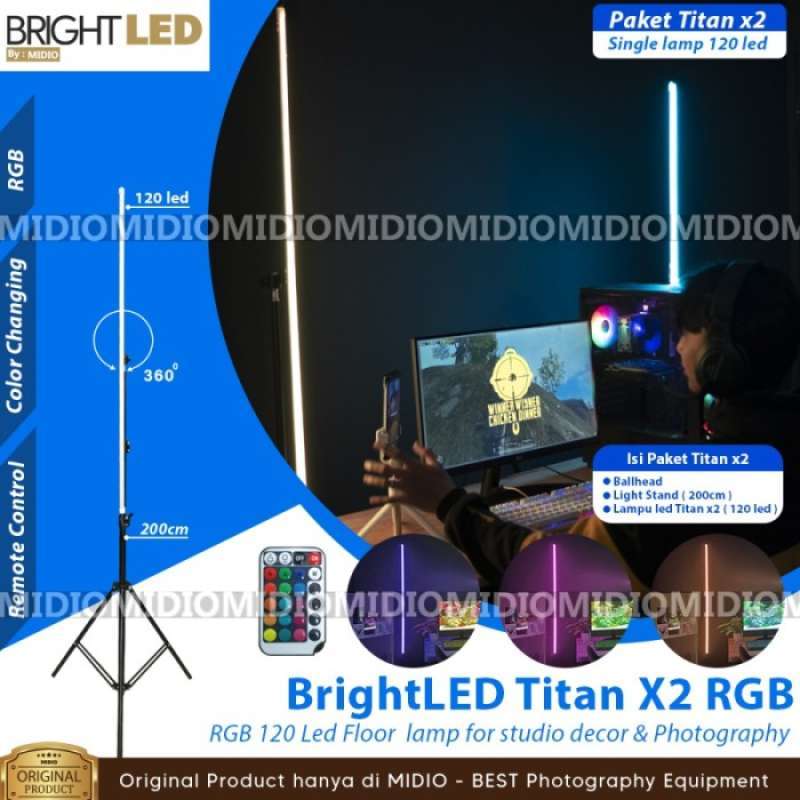 Promo Bright LED Titan X2 RGB Background Lighting Stream Studio Plus ...