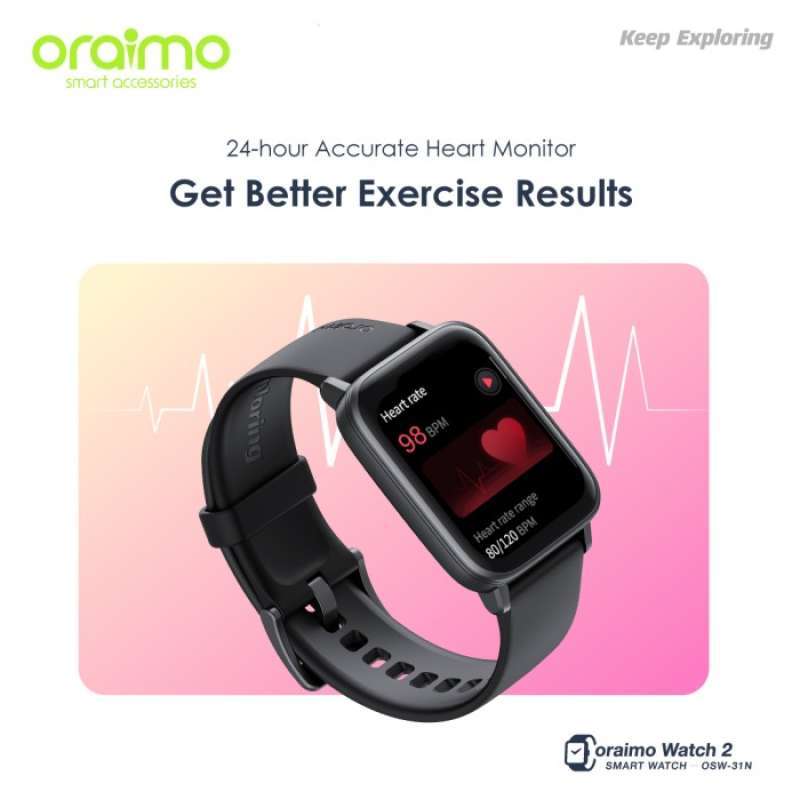 Jual Oraimo Watch 2 Smartwatch Jam Tangan Pintar Gps 133 Sport Mode Osw ...