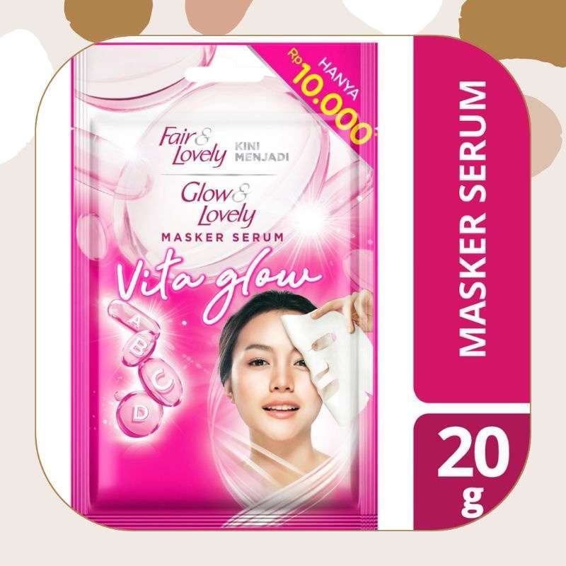 Promo Glow & Lovely Multivitamin Serum Sheet Masker Pencerah Wajah Sheet Mask Glowing 20G Diskon ...
