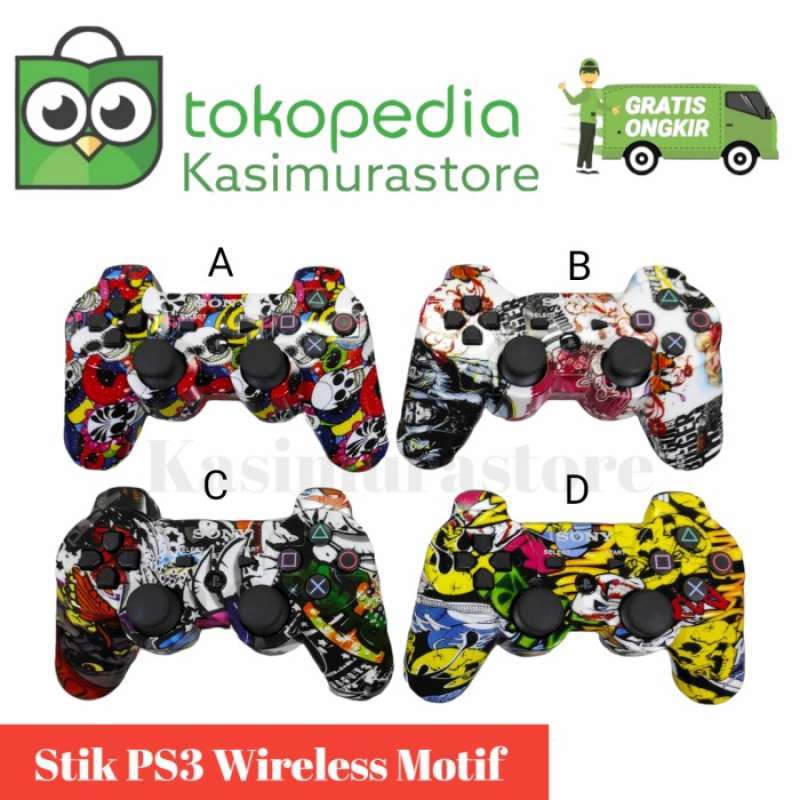 Promo Stick Stik PS3 Motif Corak Karakter Ori Pabrik Wireless ...