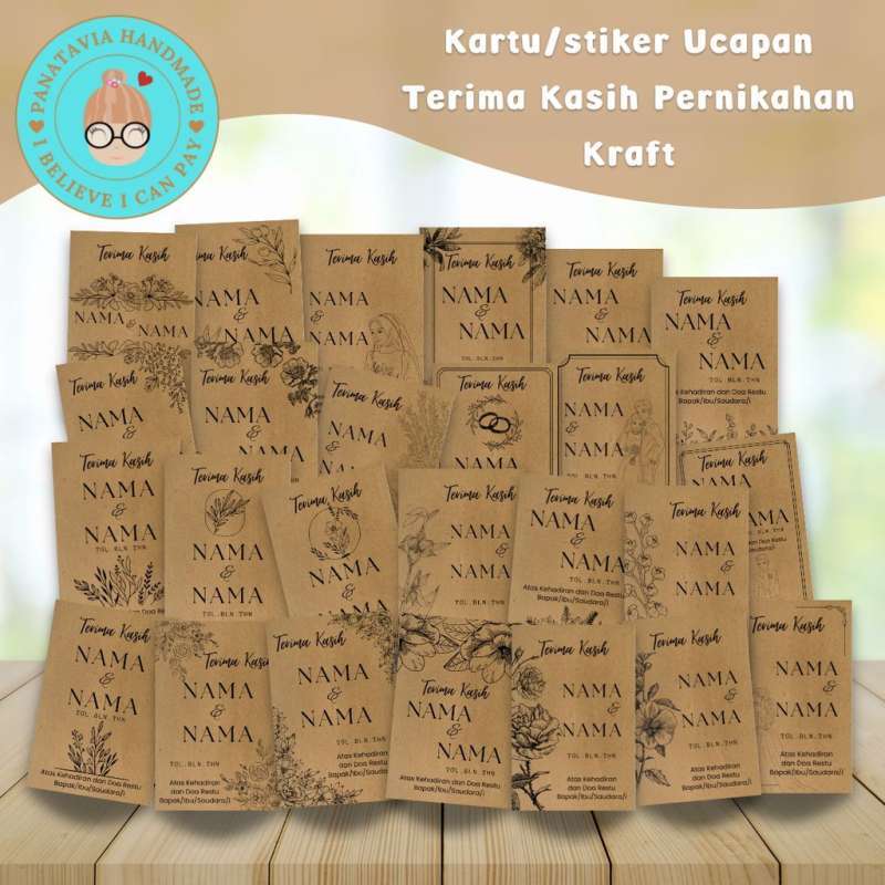 Jual Kartu Ucapan Terima Kasih Pernikahan Kraft | Thank You Card ...