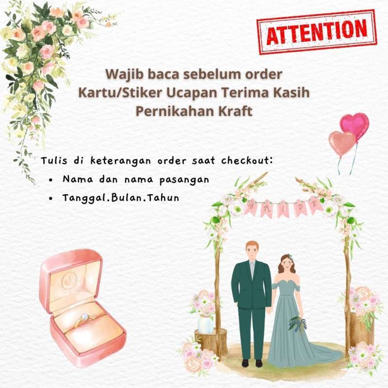 Jual Kartu Ucapan Terima Kasih Pernikahan Kraft | Thank You Card ...