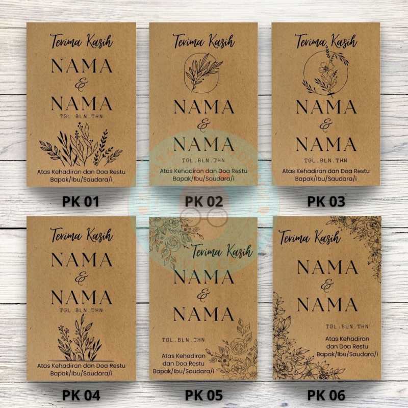 Jual Kartu Ucapan Terima Kasih Pernikahan Kraft | Thank You Card ...