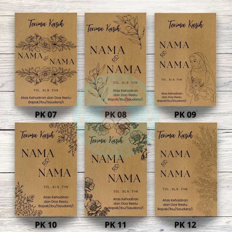 Jual Kartu Ucapan Terima Kasih Pernikahan Kraft | Thank You Card ...