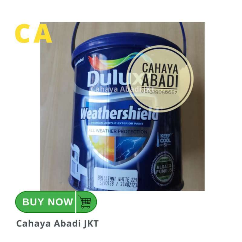 Promo Dulux Weathershield Eksterior Brilliant White 2 5liter Diskon 33