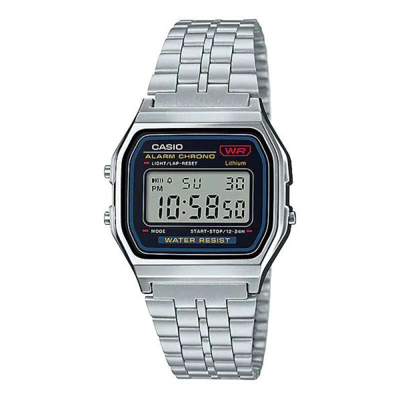 Jual CASIO Vintage Retro Classic A159W Metallic Silver Original Jam ...