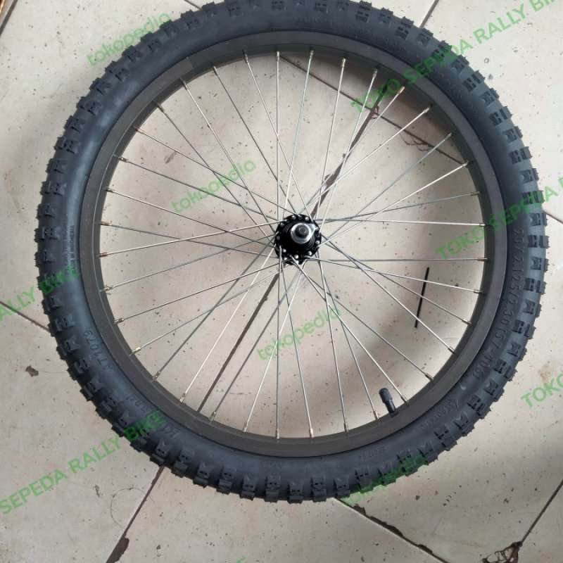 Jual Wheelset sepeda ukuran 20 roda depan lengkap dengan ban luar dalam ...