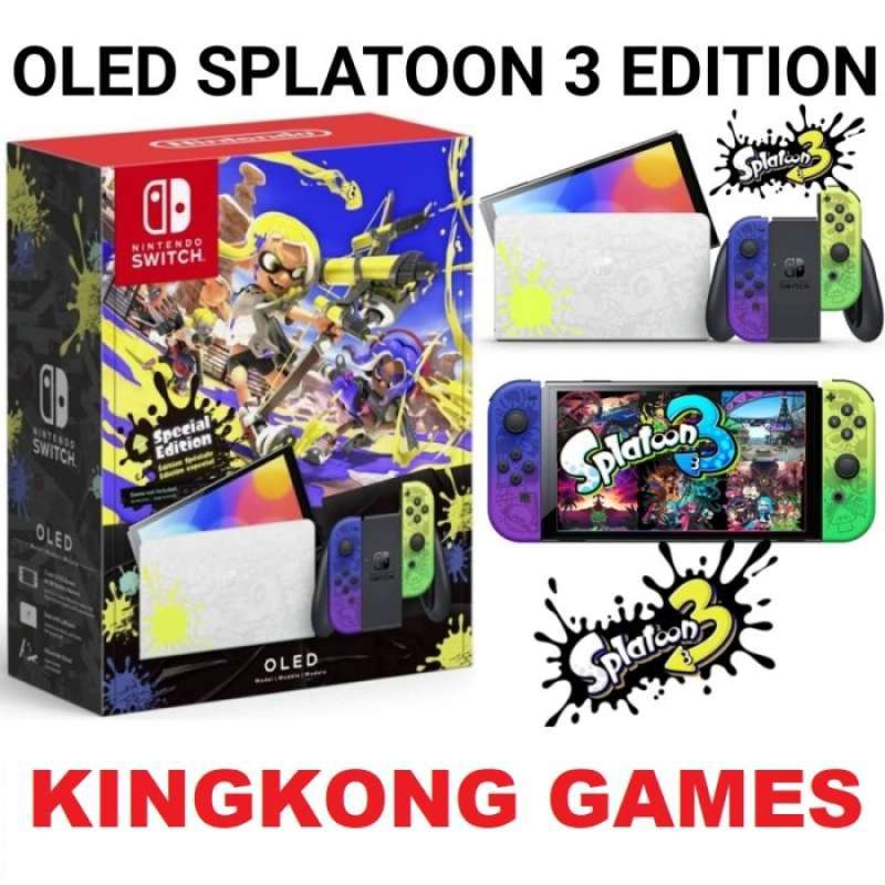 Promo Nintendo Switch Oled Splatoon 3 Edition Oled Console Splatoon ...