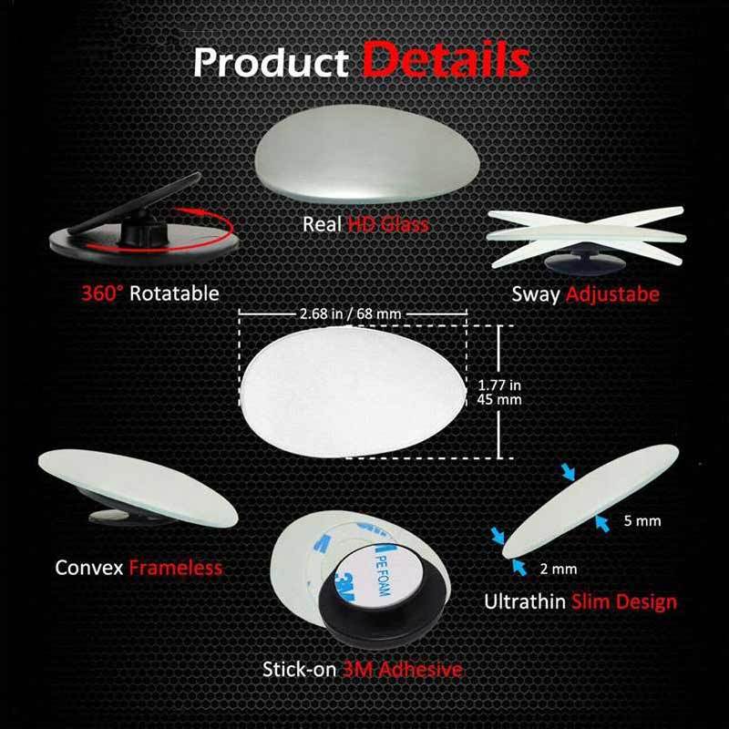 Promo Gentleman Car Kaca Tambahan Spion Blind Spot 360 Mini Bezelless ...