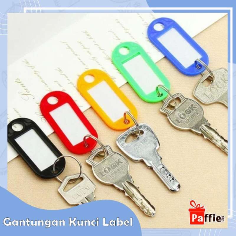 Jual Gantungan Kunci Label Nama Key Ring Warna Tag Plastik Kantor Rumah ...