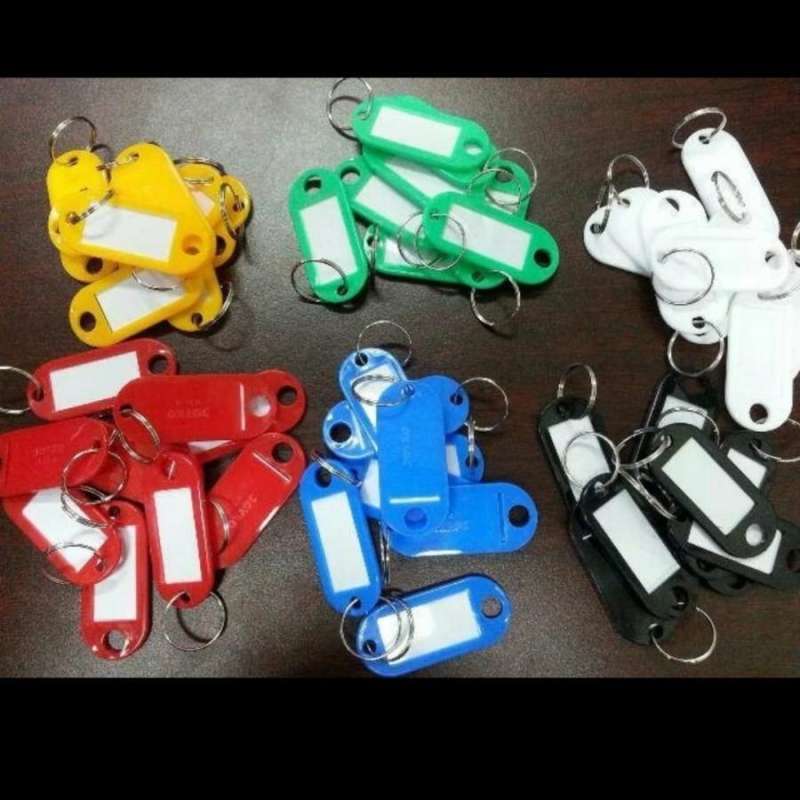 Jual Gantungan Kunci Label Nama Key Ring Warna Tag Plastik Kantor Rumah ...
