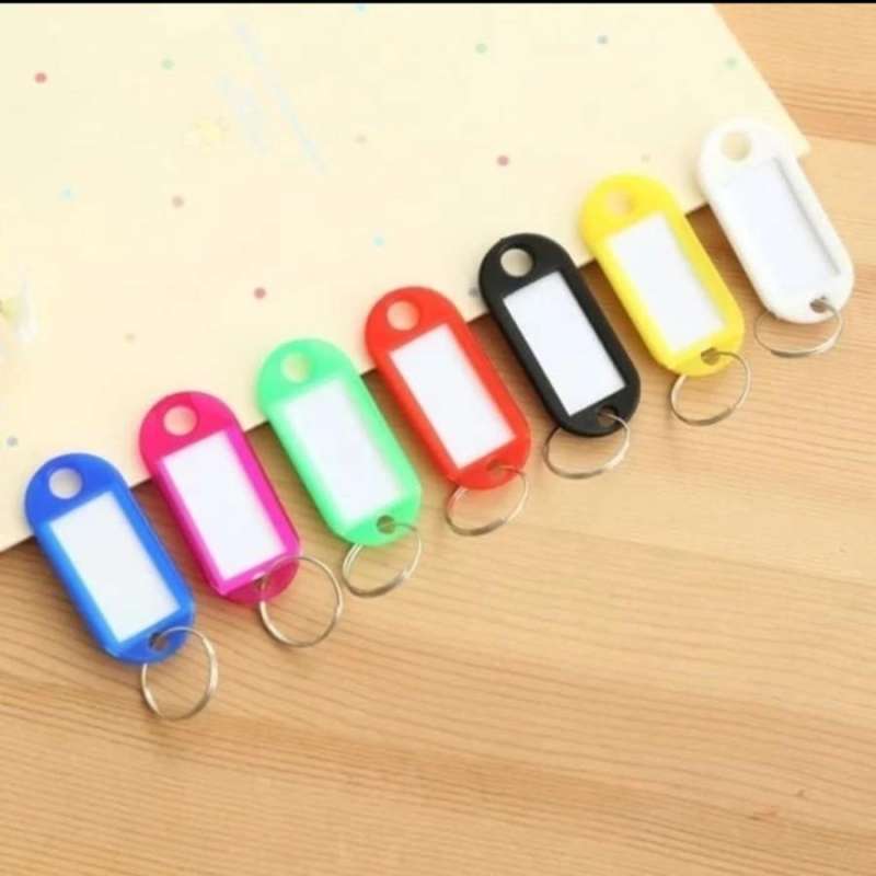 Jual Gantungan Kunci Label Nama Key Ring Warna Tag Plastik Kantor Rumah ...