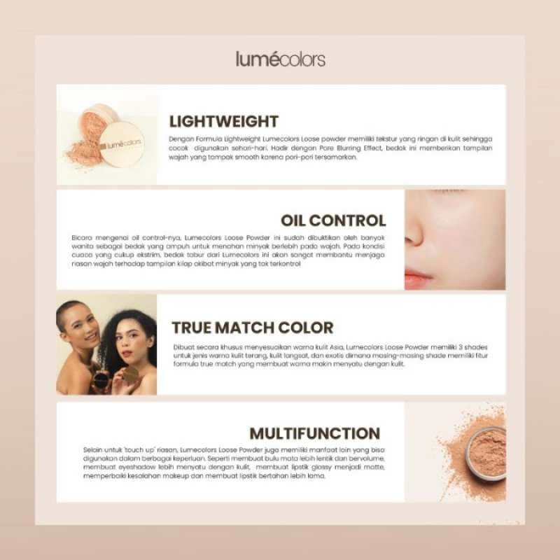 Jual Lumecolors Loose Powder | Bedak Tabur | Bedak Wajah - Light ...