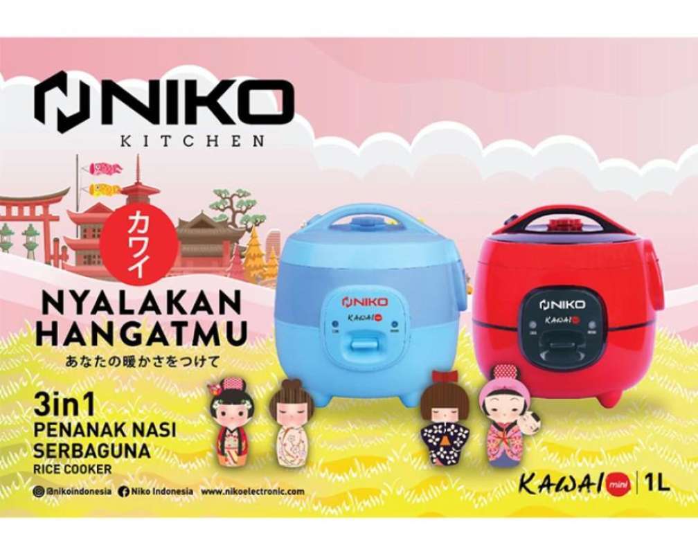 Jual Niko Mini Rice Cooker Kawai [1l] - Biru Mk-10 Di Seller ...
