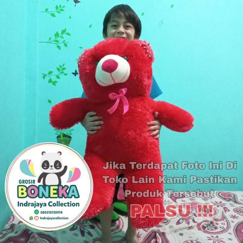 Jual Boneka teddy bear beruang lucu ukuran sedang teddybear Red merah ...