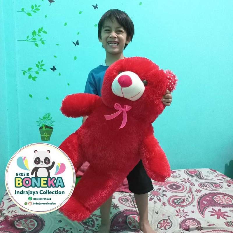 Jual Boneka teddy bear beruang lucu ukuran sedang teddybear Red merah ...