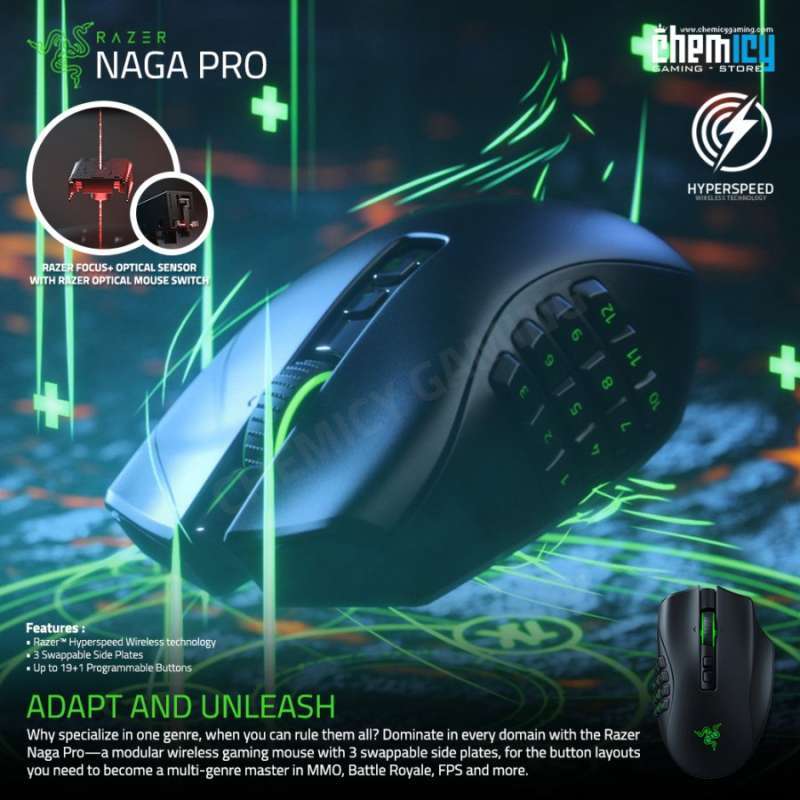 Jual Razer Naga Pro Wireless MMO / MOBA / FPS Chroma RGB Gaming Mouse di Seller Chemicy Gaming ...