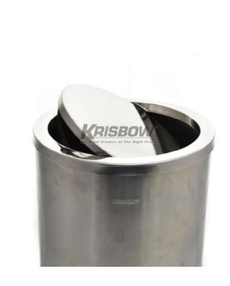 Jual Krisbow Waste Bin Round Stainless Steel Matt 40l Item #kw1800525 ...