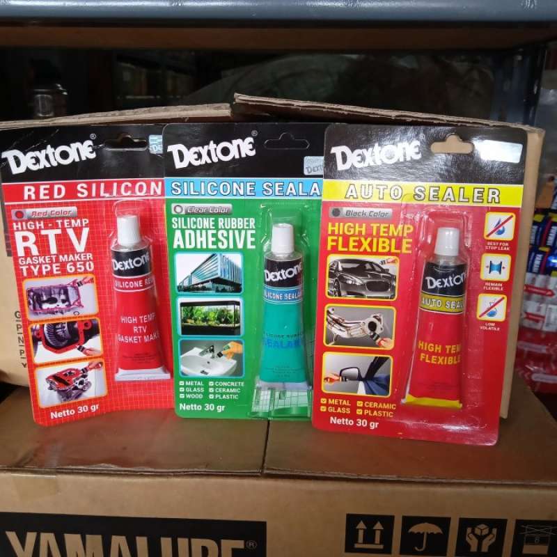 Promo Lem Dextone Merah.Silicone.Lem Gasket.Kaca.Kayu.Plastik.Keramik ...