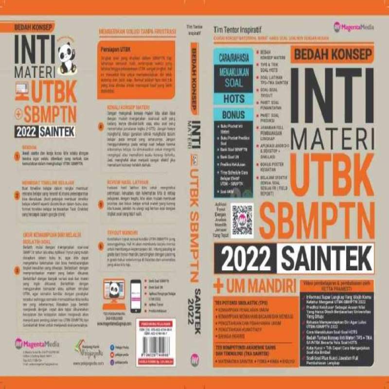 Jual BUKU BEDAH KONSEP INTI MATERI UTBK SBMPTN SAINTEK 2022 di Seller ...