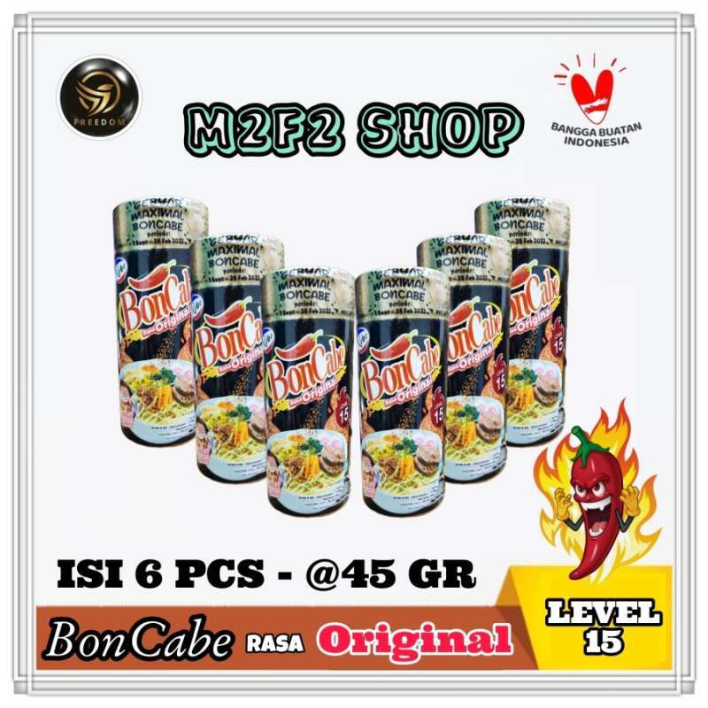 Jual Boncabe Level 15 Sambal Tabur Original Botol - 45 Gr (kemasan 6 ...