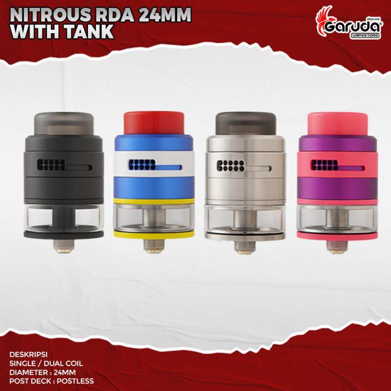 Jual Rda Nitrous 24mm With Tank (rdta) By Damn Vape 100% Authentic Di ...