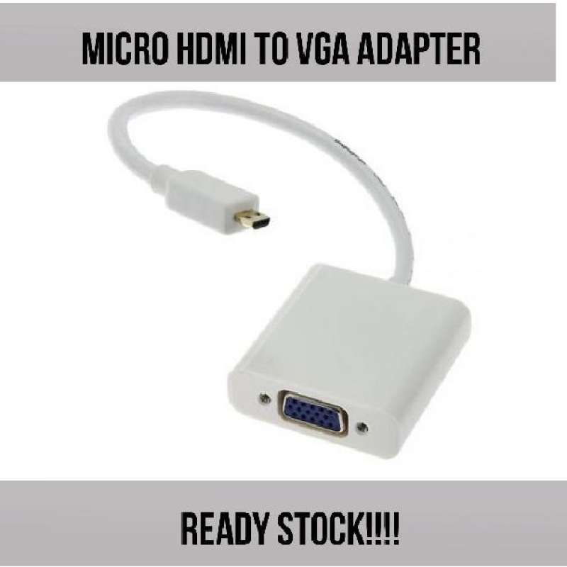 Jual Premium Adapter Micro HDMI to VGA 1080p full hd dan 4k / 2k di ...