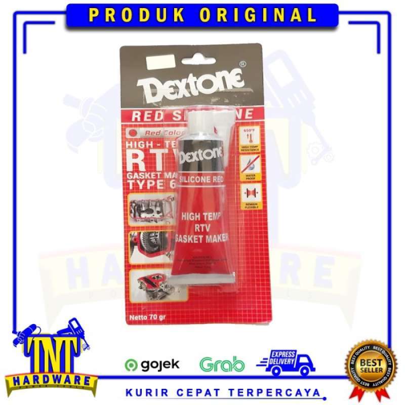 Promo Lem Dextone Red Silicone Sealent 70Gr / Lem Gasket Rtv High Temp ...