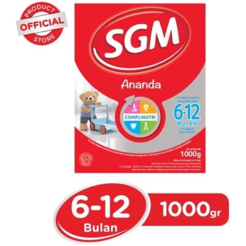 Jual Sgm Ananda 2 / Susu Formula Bayi 6 - 12 Bulan Jumbo 1 Kg 1000 G di Seller Rifah Store ...