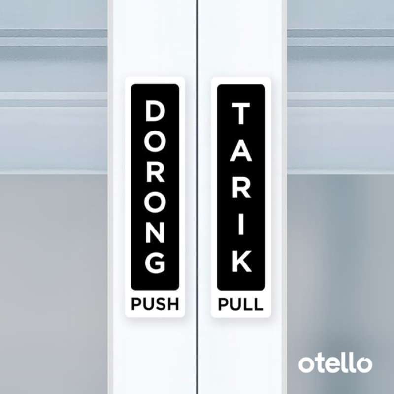 Jual Premium Otello Label Dorong Tarik Push Pull Sign Acrylic Aklirik ...