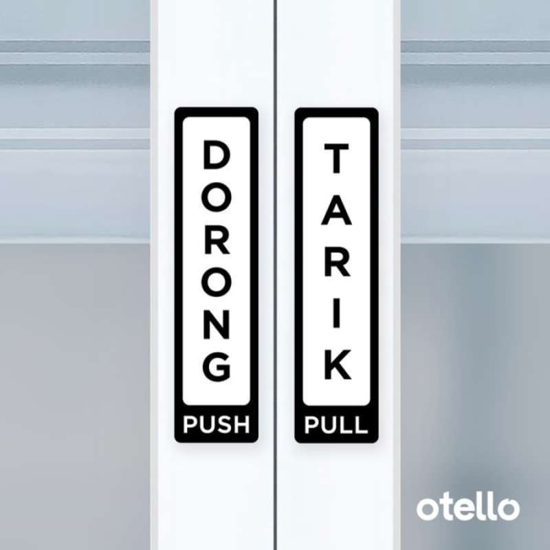 Jual Premium Otello Label Dorong Tarik Push Pull Sign Acrylic Aklirik ...