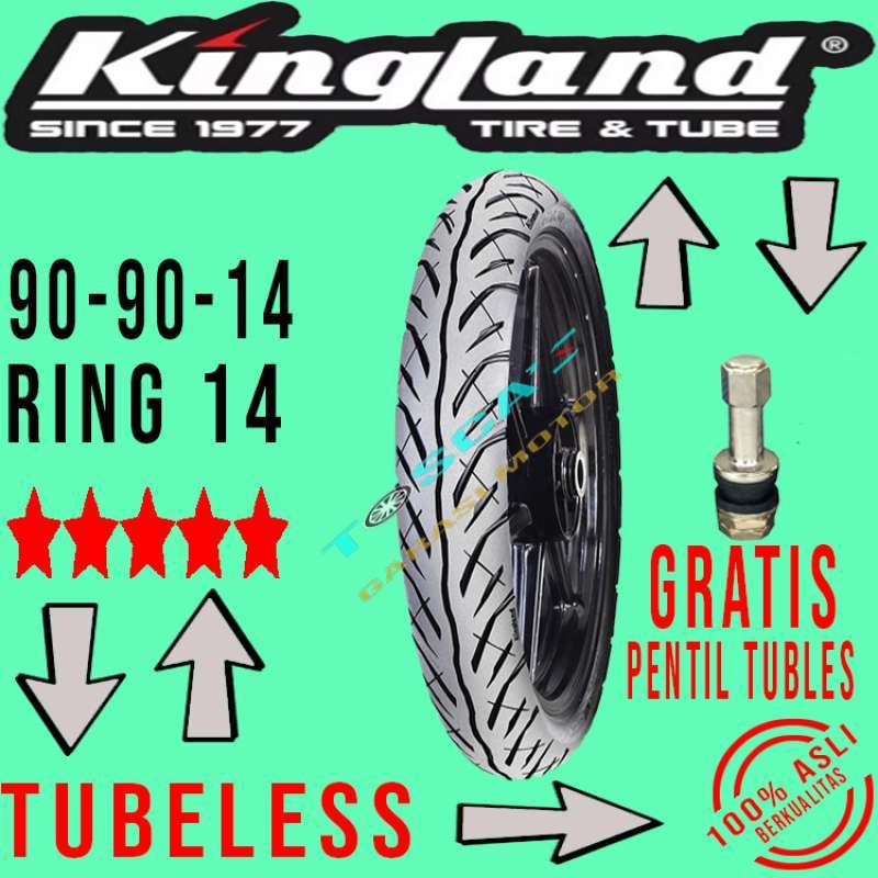 Jual BAN KINGLAND TUBLES UKURANG 90/90 RING 14 BAN MOTOR- GRATIS PENTIL ...