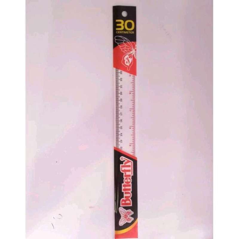 Jual Penggaris Butterfly 30cm / Penggaris Bening Panjang / Penggaris ...