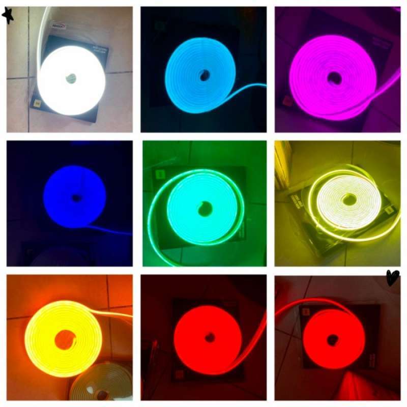 Jual Lampu Led Neon Flex Strip Light Dc 12v 5 Meter Ip65 Merk Hensan Di ...