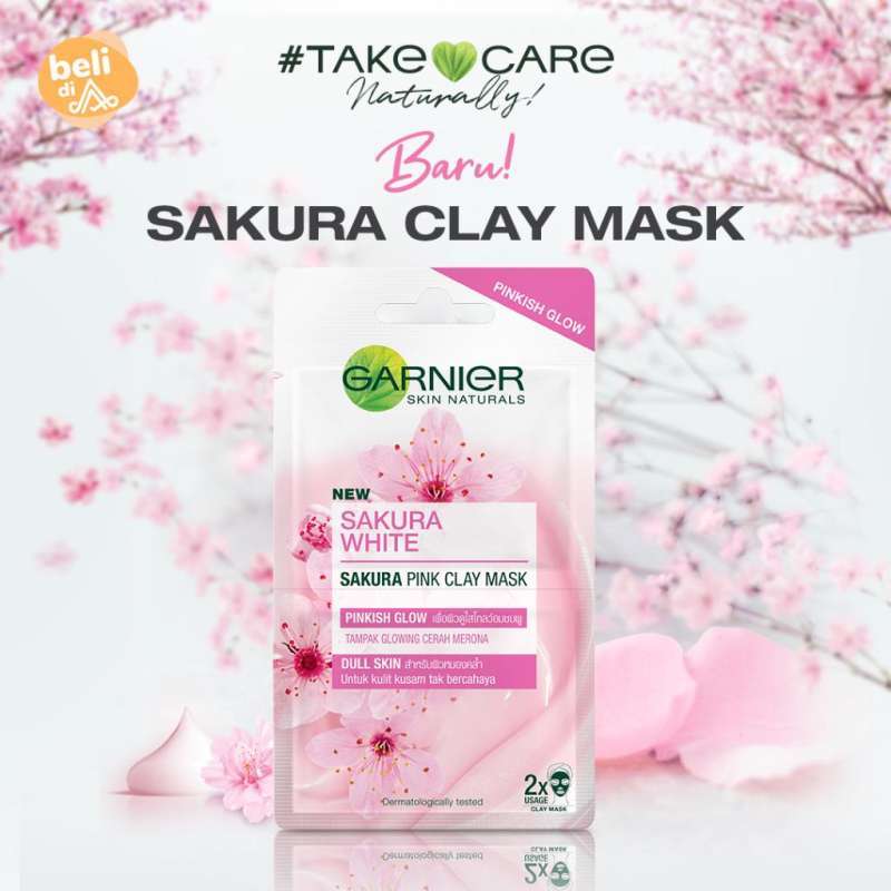 Promo Garnier Masker Wajah Sakura White Clay Mask Skin Care 2 x 6 mL ...