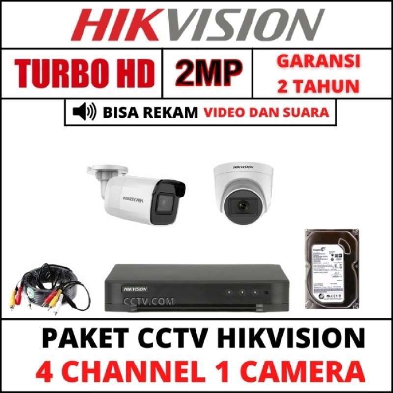 Promo PAKET CCTV HIKVISION 4 CHANNEL 1 KAMERA BEBAS PILIH 2MP TURBOHD ...