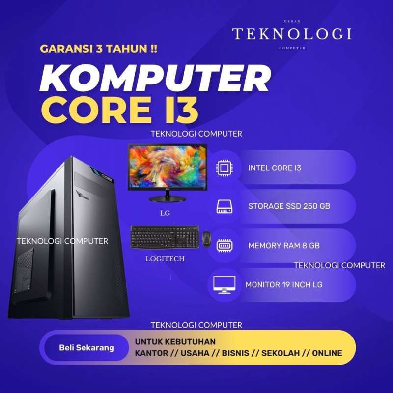 Jual Komputer Rakitan Intel Core I3 PC Rakitan Kantor Lengkap Siap Pakai CPU Rakitan Di