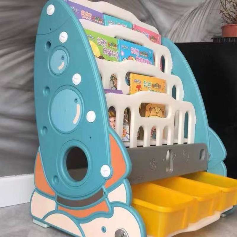 Promo Rak Buku Roket 5 Susun/ + 3Container Box/Rak Buku Anak Tingkat ...