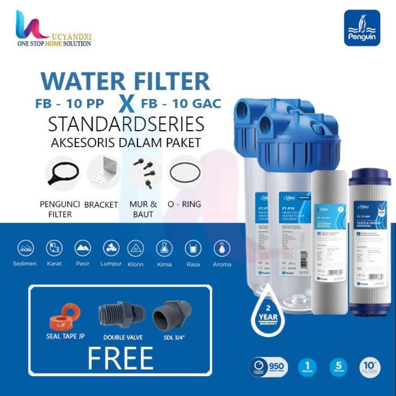 Promo 2 Set Paket Filter Air Sumur/Tanah/Pdam, Kotor Bau Kuning Isi Pp ...