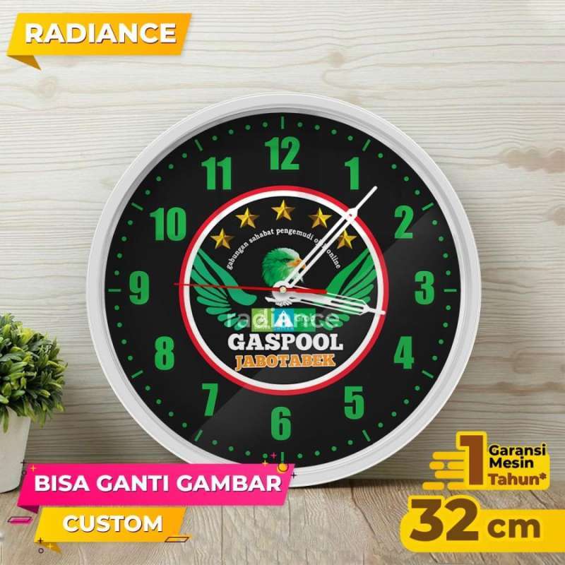 Jual Jam Dinding Ojol Komunitas Motor Hadiah Kenang Kenangan Grab Gojek ...