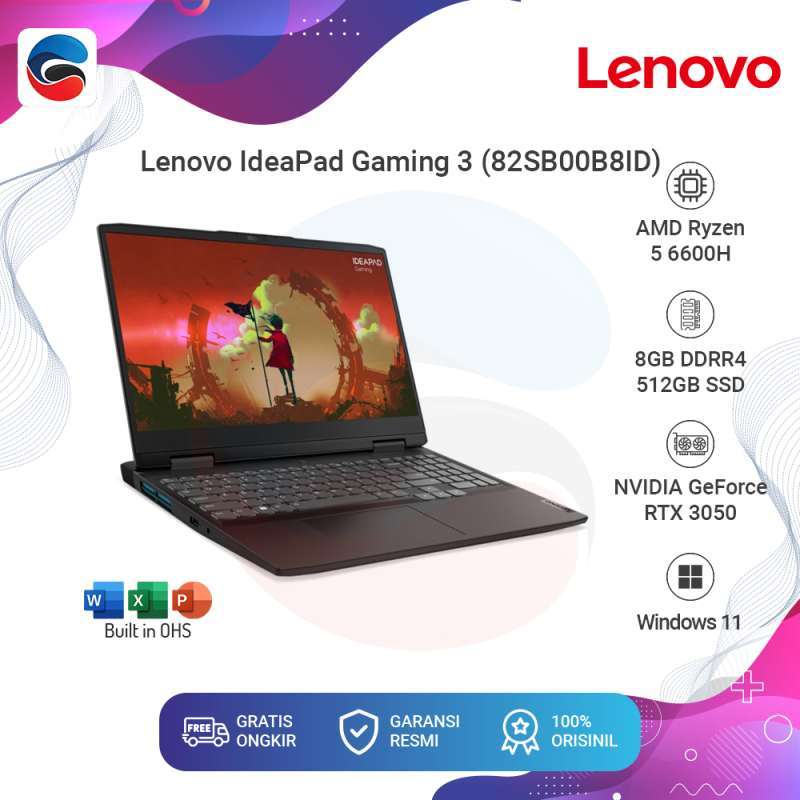 Jual LENOVO Laptop IdeaPad Gaming 3 15ARH7 AMD Ryzen 5 6600H 8GB 512GB ... Jual LENOVO Laptop IdeaPad Gaming 3 15ARH7 AMD Ryzen 5 6600H 8GB 512GB ...