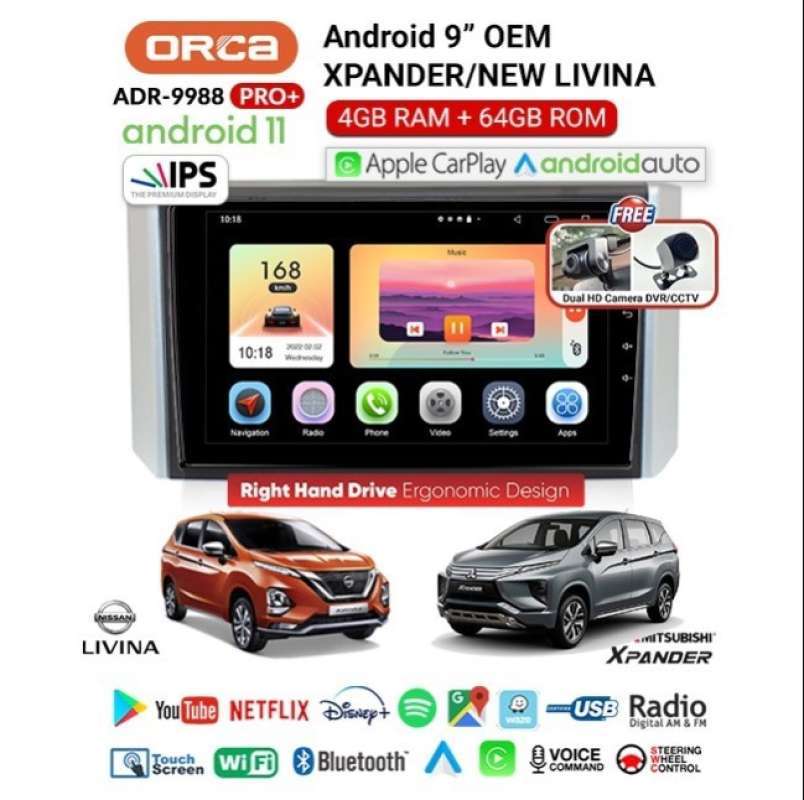 Jual Headunit Android Orca Pro Plus+ G2 9 Inch Xpander/New Livina Ram 4 ...