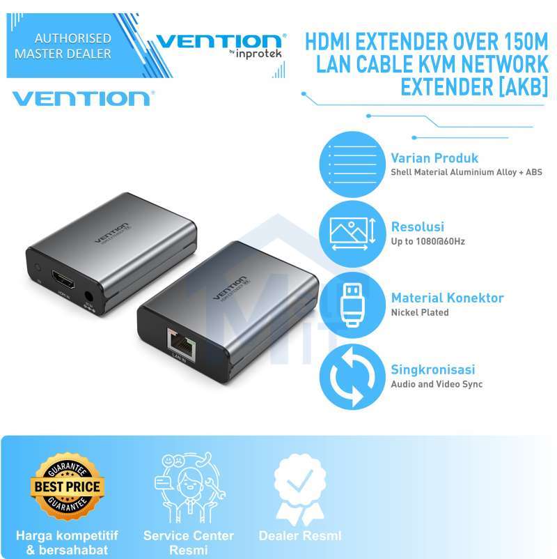 Promo Vention Hdmi Extender Over Lan Cable Rj45 Hdmi Kvm 150m Full Hd ...