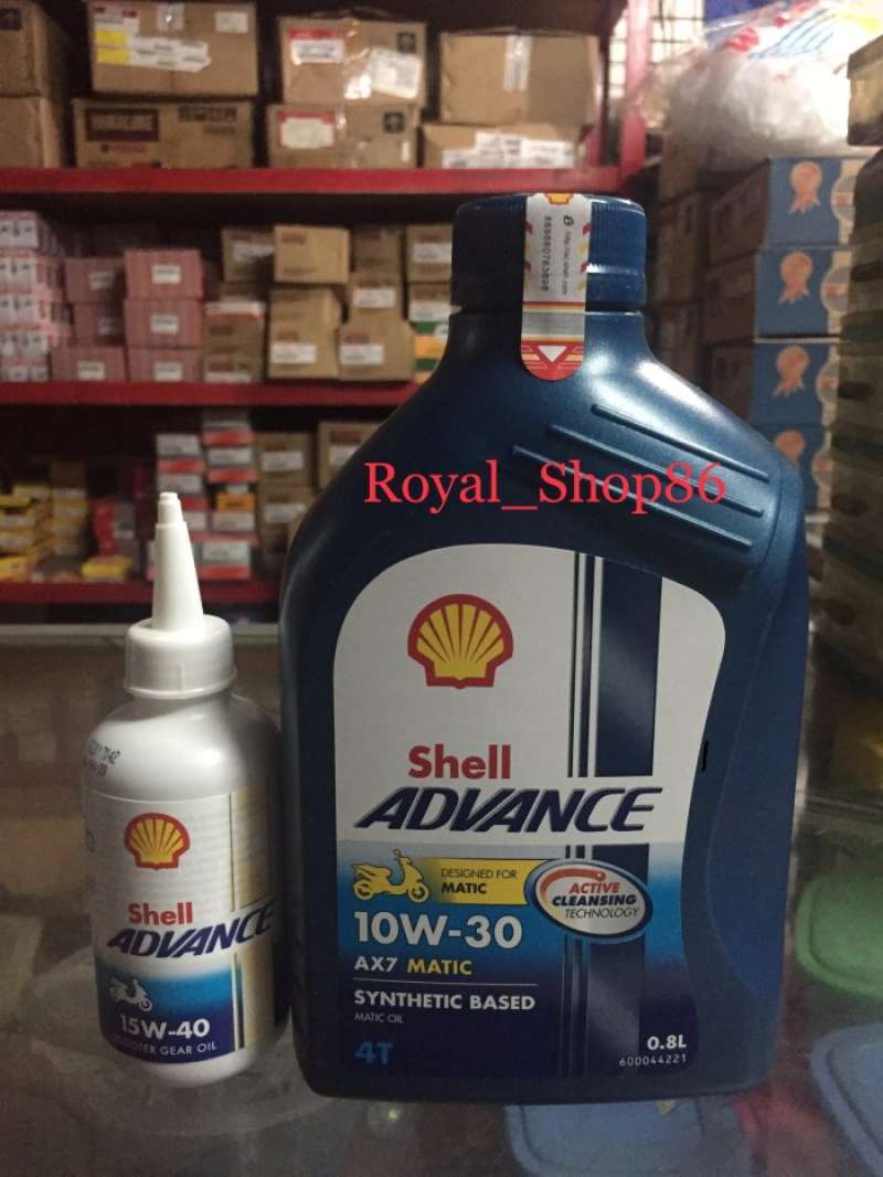 Promo Oli Shell Matic Ax7 10W-30 0,8Liter & Oli Gardan Shell 120Ml ...