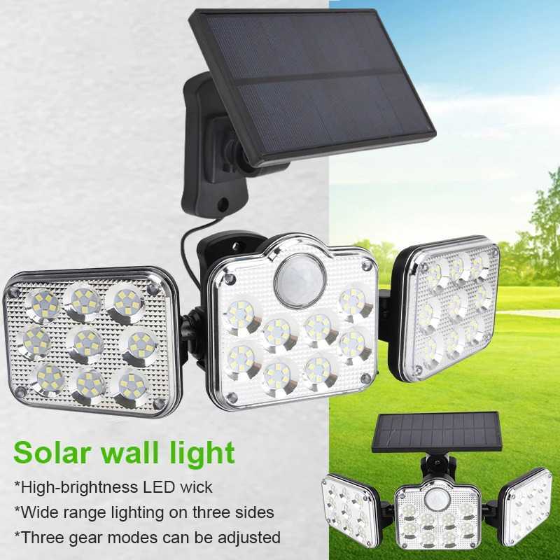 Promo OOBEST Lampu Solar 122 LED Three Head Human Sensing Remote ...